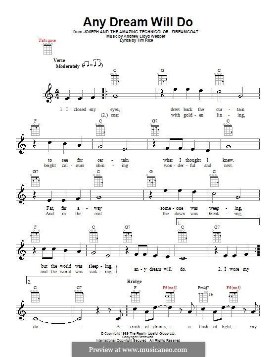 Any Dream Will Do (Joseph and The Amazing Technicolor Dreamcoat) by A.L ...