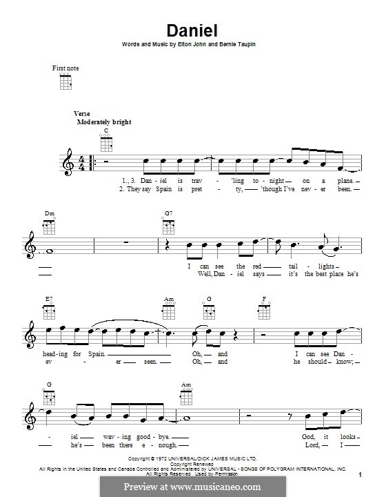 Daniel by E. John - sheet music on MusicaNeo