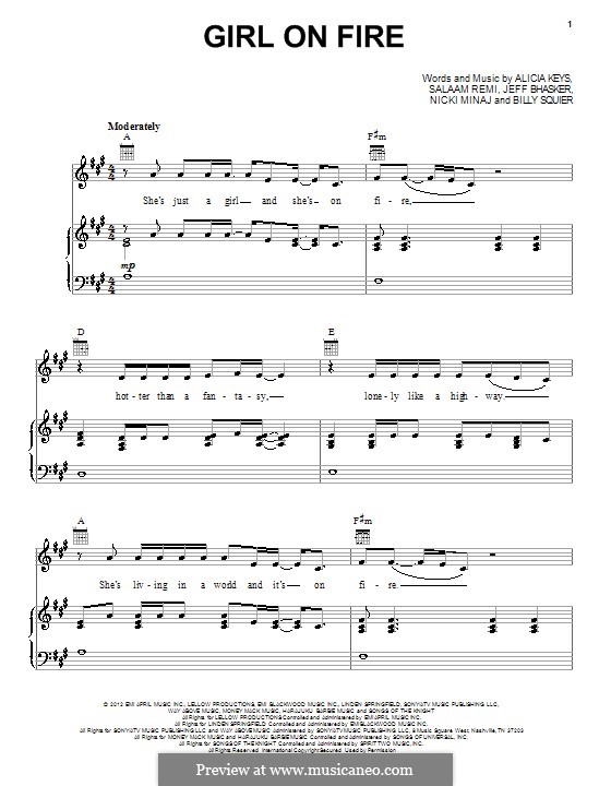 Alicia Keys And Nicki Minaj Girl On Fire Lyrics