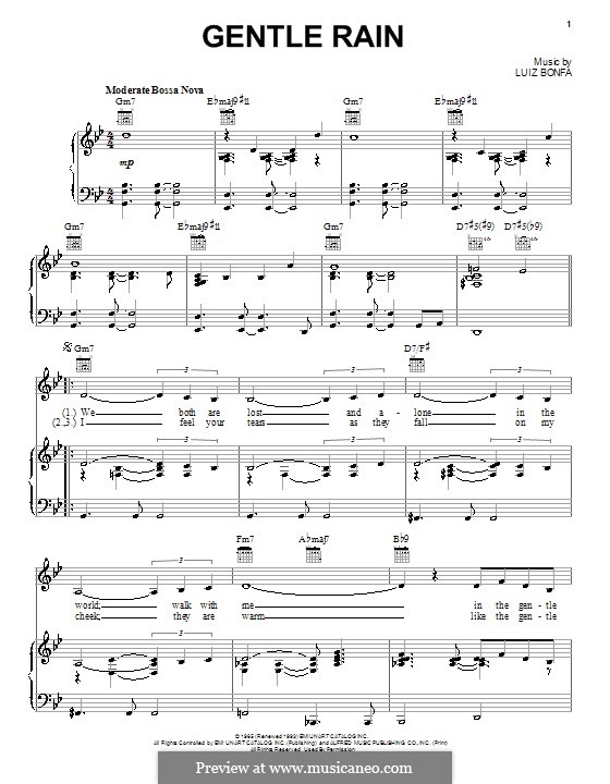 Gentle Rain by L. Bonfa - sheet music on MusicaNeo