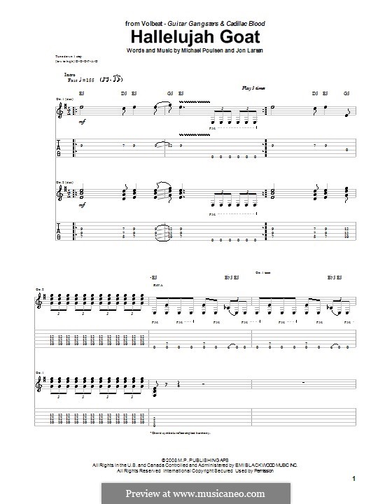 Hallelujah Goat (Volbeat) by J. Larsen, M. Poulsen on MusicaNeo