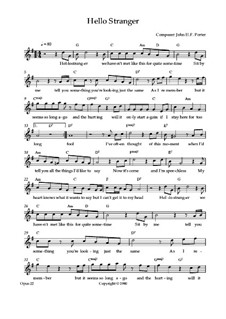 Hello Stranger, Op.22 by J.H.F. Porter - sheet music on MusicaNeo