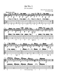 Air No.1 (for easy guitar) by H. Purcell - sheet music on MusicaNeo