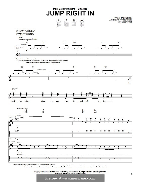 Jump Right in (Zac Brown Band) by J. Mraz, W. Durrette, Z. Brown on ...