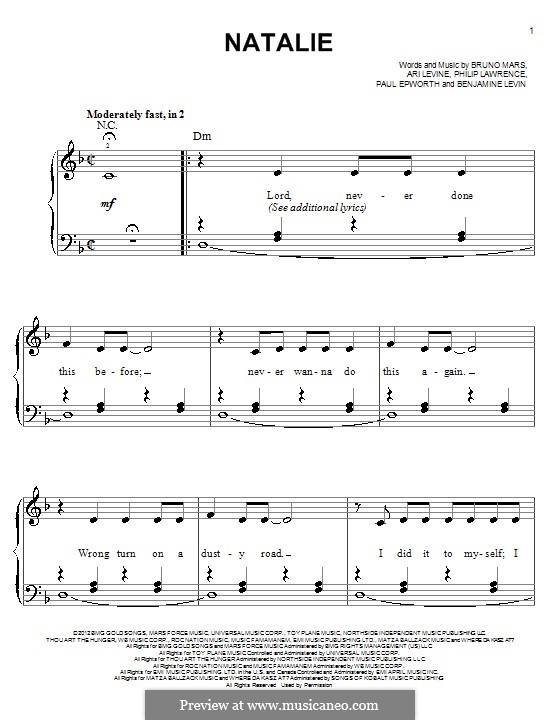 Natalie by A. Levine, B. Levin, P. Epworth, Bruno Mars, P. Lawrence on ...