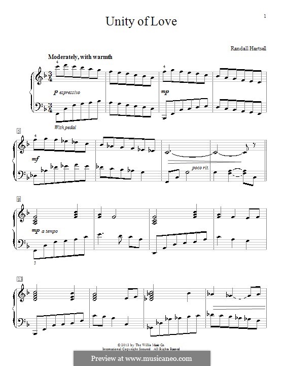 Unity of Love by R. Hartsell - sheet music on MusicaNeo