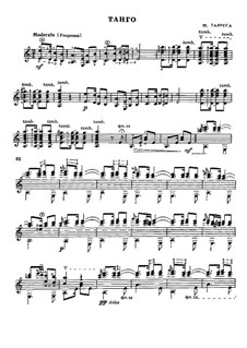 Tango by F. Tárrega - free download on MusicaNeo
