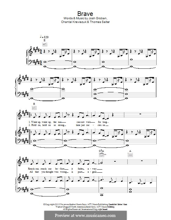 Brave by C. Kreviazuk, J. Groban, T. Salter - sheet music on MusicaNeo