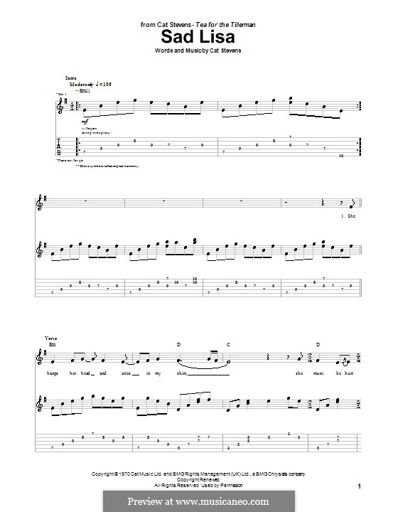 Sad Lisa by C. Stevens - sheet music on MusicaNeo