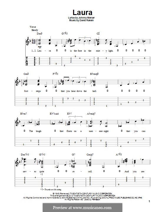 Laura (Frank Sinatra) by D. Raksin - sheet music on MusicaNeo