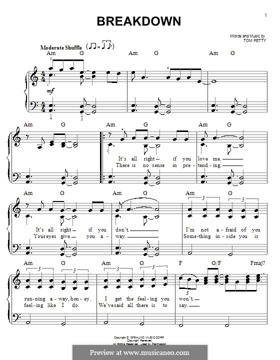 Breakdown by T. Petty - sheet music on MusicaNeo