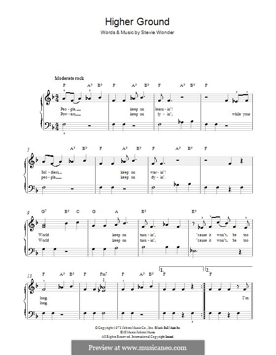 Higher Ground By S Wonder Sheet Music On Musicaneo