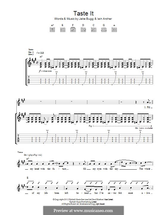 Taste It by I. Archer, J. Bugg - sheet music on MusicaNeo