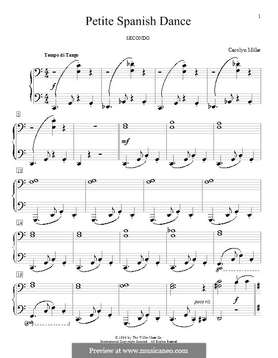 Petite Spanish Dance by C. Miller - sheet music on MusicaNeo
