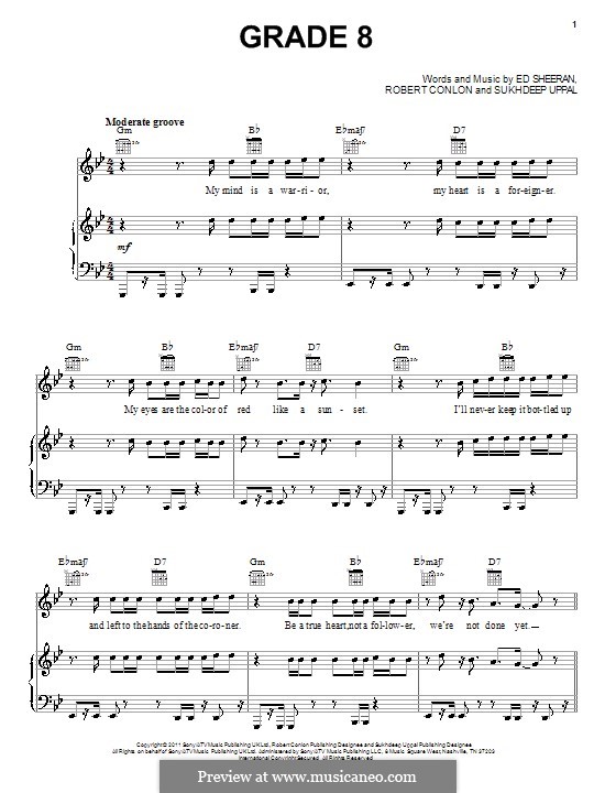 Grade 8 by E. Sheeran, R. Conlon, S. Uppal - sheet music on MusicaNeo