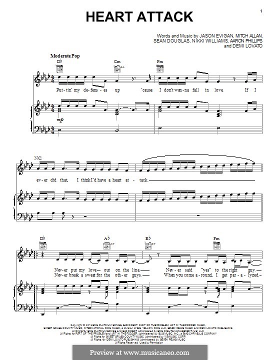 Heart Attack by D. Lovato, M. Allan, J. Evigan, S. Douglas, N. Williams ...