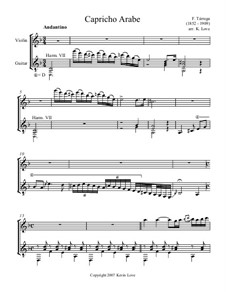 Arab Capriccio by F. Tárrega - sheet music on MusicaNeo