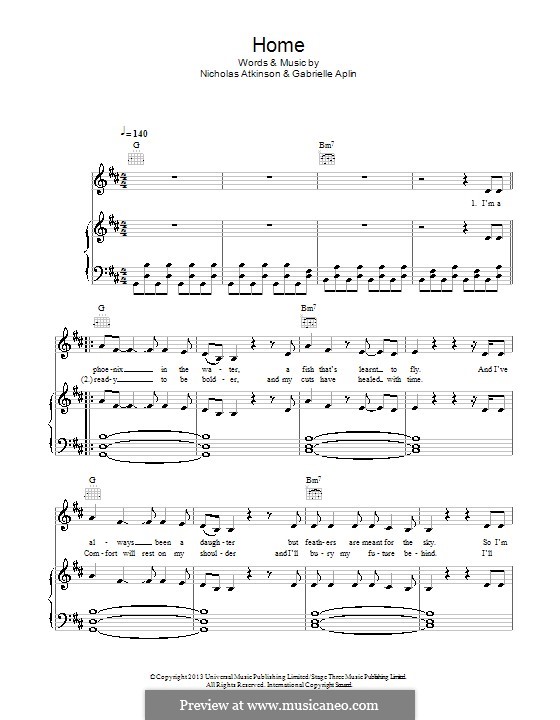 Home by N. Atkinson, G. Aplin - sheet music on MusicaNeo