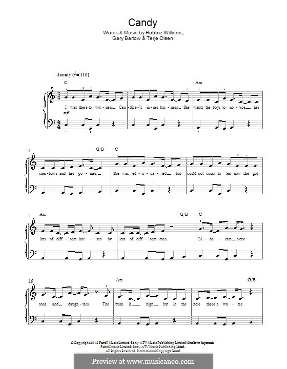 Candy by G. Barlow, R. Williams, T. Olsen - sheet music on MusicaNeo