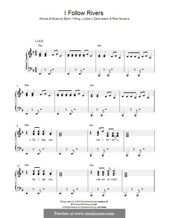 I Follow Rivers (Lykke Li) by B. Yttling, L. Zachrisson, R. Nowels on ... I Follow Rivers (Lykke Li) by B. Yttling, L. Zachrisson, R. Nowels on ...