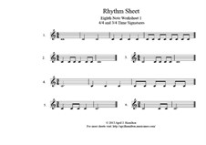 Rhythm Sheet 1 by April J. Hamilton - sheet music on MusicaNeo