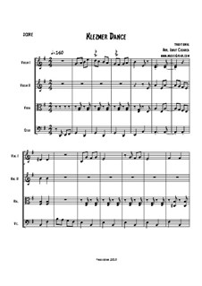 Klezmer Dance for string quartet by folklore - sheet music on MusicaNeo
