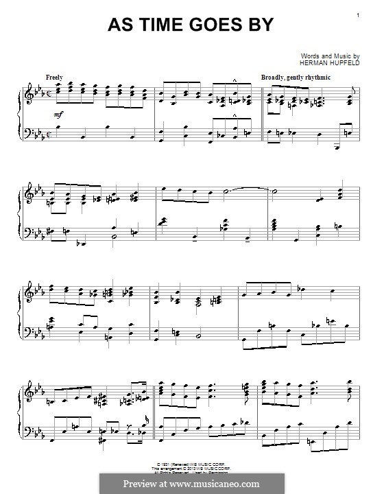 As Time Goes By by H. Hupfeld - sheet music on MusicaNeo