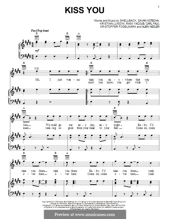 Kiss You (One Direction) by Shellback, C. Falk, K. Lundin, R. Yacoub, S ...