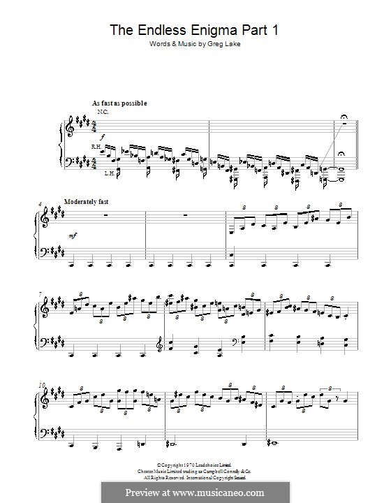 The Endless Enigma (Emerson, Lake & Palmer) by G. Lake, K. Emerson on ...