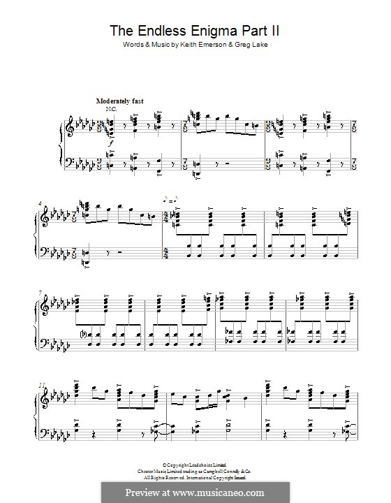 The Endless Enigma (Emerson, Lake & Palmer) by G. Lake, K. Emerson on ...