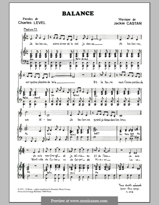 Balance by J. Castan - sheet music on MusicaNeo