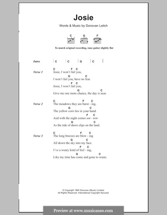 Josie by D. Leitch - sheet music on MusicaNeo
