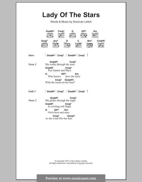 Lady of the Stars by D. Leitch - sheet music on MusicaNeo