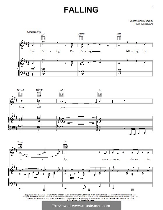 Falling by R. Orbison - sheet music on MusicaNeo