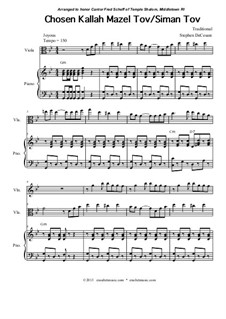 Chosen Kallah Mazel Tov/Siman Tov (for Violin, Viola, Flute and Piano) by folklore on MusicaNeo