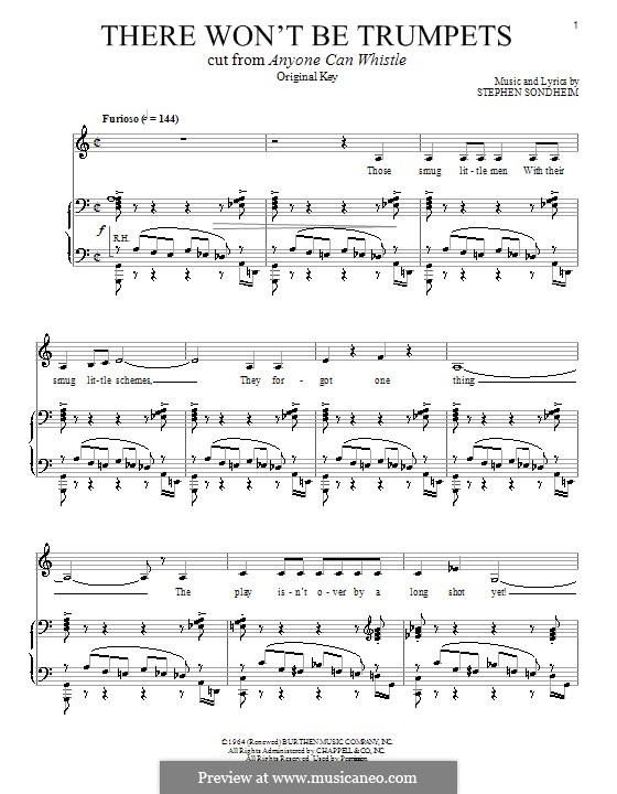 There Won't Be Trumpets by S. Sondheim - sheet music on MusicaNeo