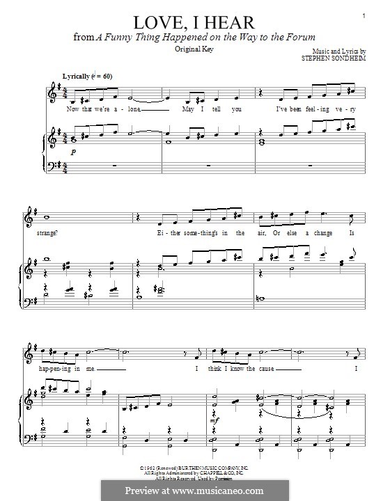 Love, I Hear by S. Sondheim - sheet music on MusicaNeo