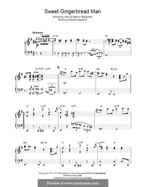 Sweet Gingerbread Man by M. Legrand - sheet music on MusicaNeo