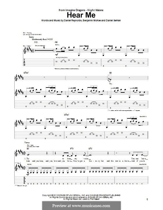 Hear Me (Imagine Dragons) by B. McKee, D. Reynolds, D. Sermon on MusicaNeo