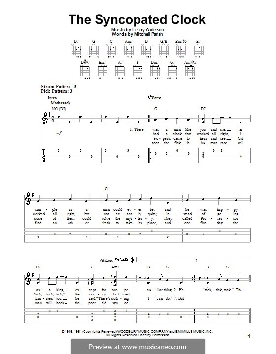 The Syncopated Clock by L. Anderson - sheet music on MusicaNeo