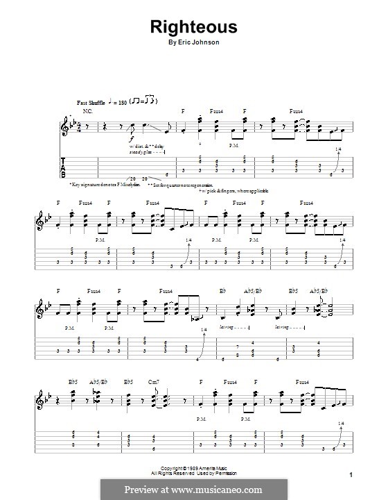 Righteous by E. Johnson - sheet music on MusicaNeo
