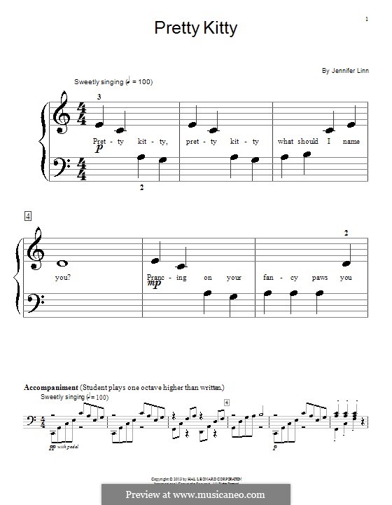 Pretty Kitty by J. Linn - sheet music on MusicaNeo