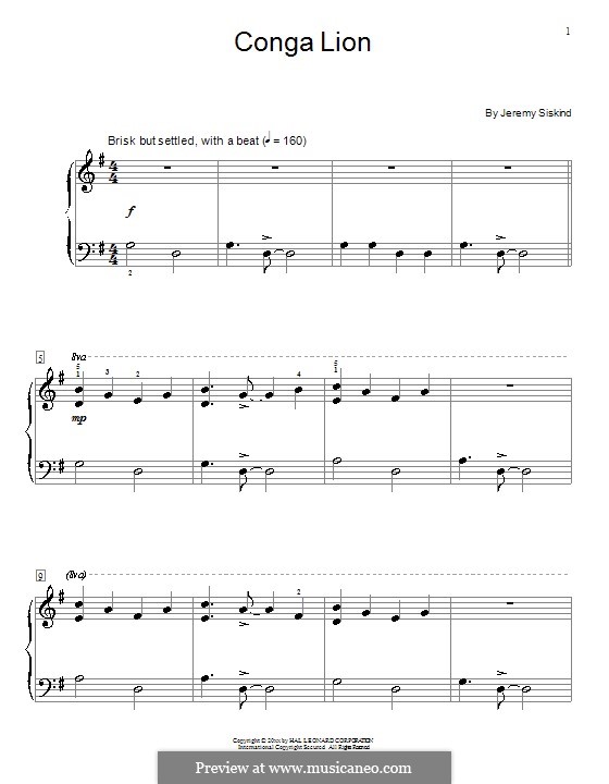 Conga Lion by J. Siskind - sheet music on MusicaNeo