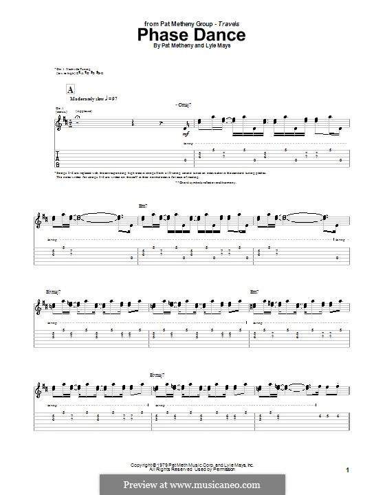 Phase Dance by P. Metheny - sheet music on MusicaNeo