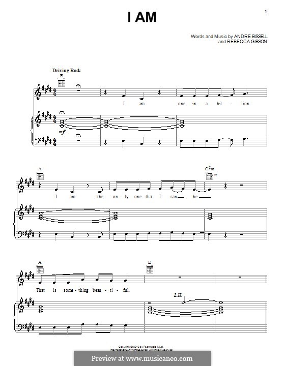 I am (Vinyl Hearts) by A. Bissell, R. Gibson - sheet music on MusicaNeo