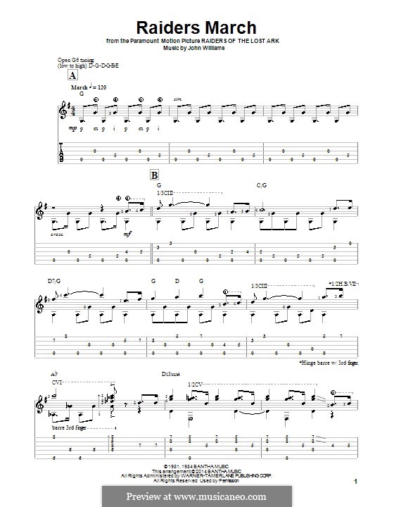 Raiders March (from Raiders of the Lost Ark) by J. Williams on MusicaNeo