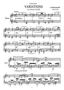 Variations on a Theme by Corelli, Op.42 by S. Rachmaninoff on MusicaNeo