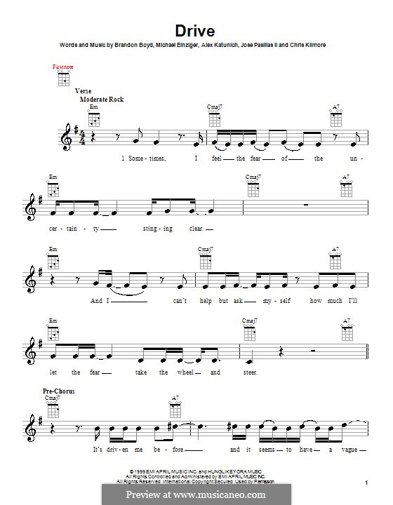 Drive (Incubus) by A. Katunich, B. Boyd, C. Kilmore, J. Pasillas II, M ...