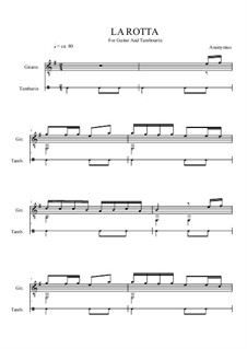 La Rotta by Unknown (works before 1850) - sheet music on MusicaNeo