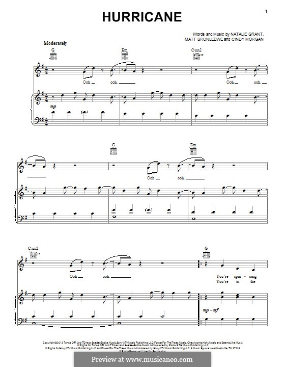 Hurricane by C. Morgan, M. Bronleewe, N. Grant - sheet music on MusicaNeo
